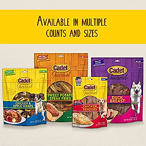 Cadet Gourmet Beef Hide & Chicken Twists Dog Treats - Healthy & Natural Rawhide & Chicken Dog Treats for Small & Large Dogs - Inspected & Tested in USA, 5 In. (50 Count)