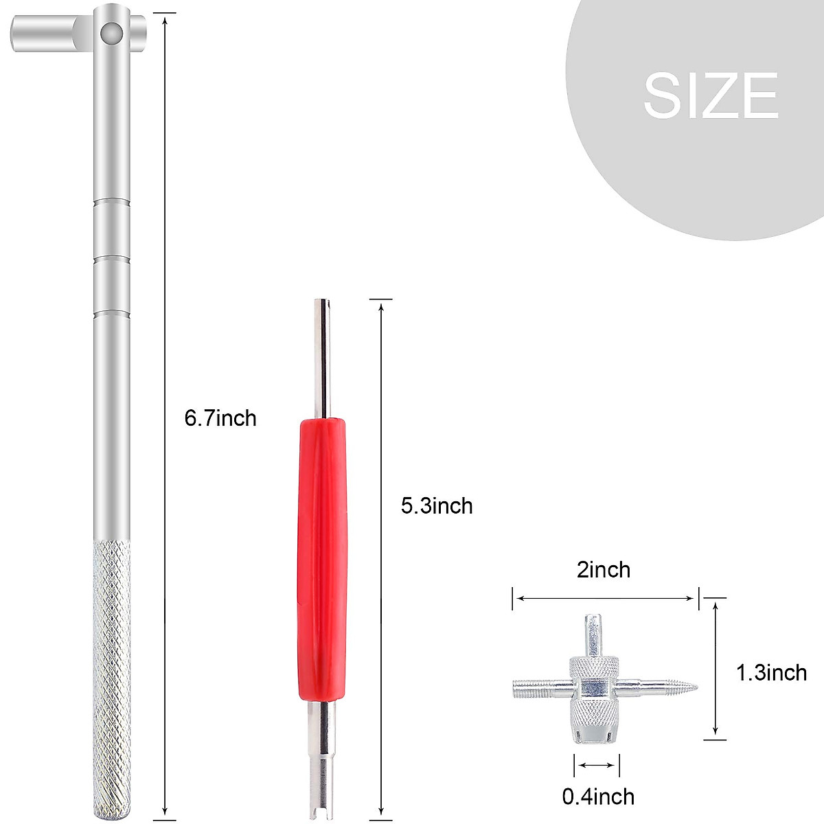 ZHSMS Valve Stem Puller Installer Tool, 10Pcs TR412 Tire Snap in Short Rubber Valve Stem, 4 Way Valve Core Remover, Double Head Tire Valve Core Remover Installer Tool(33 Pcs)