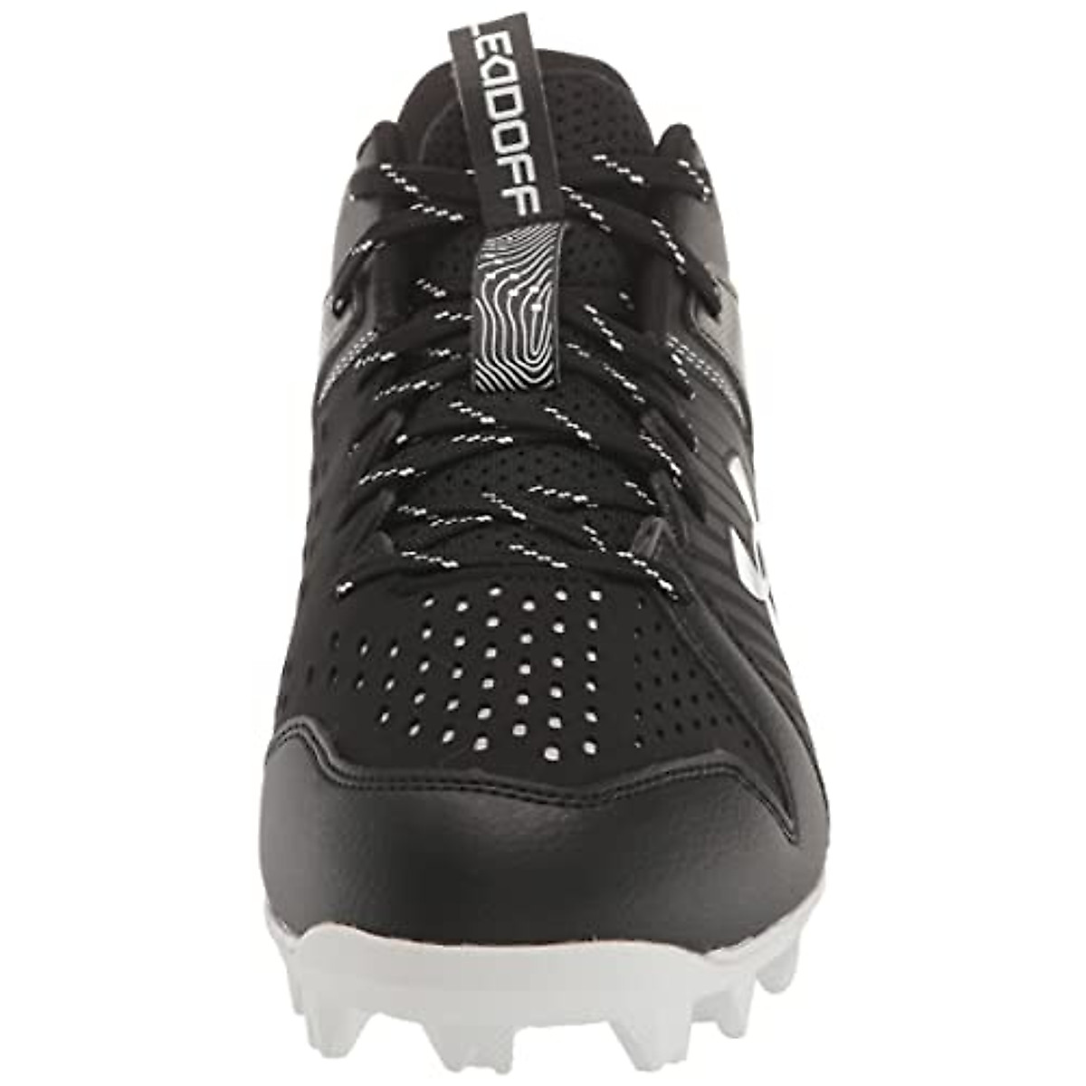 Under Armour Men's Leadoff Mid Rubber Molded Baseball Cleat, (001) Black/Black/White, 13