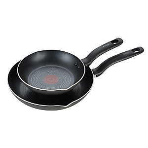 T-fal Initiatives Nonstick Fry Pan Cookware Set, 2-Piece, Black
