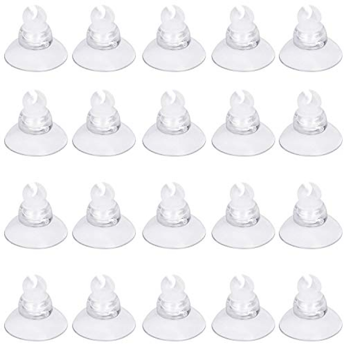 Pawfly 20 Pack Aquarium Suction Cups with Clips and Adjustable Zip Ties Cables Fish Tank Tools for Binding Moss Holding Airline Tubing Decorations Shrimp Nests and Reptile Hammocks