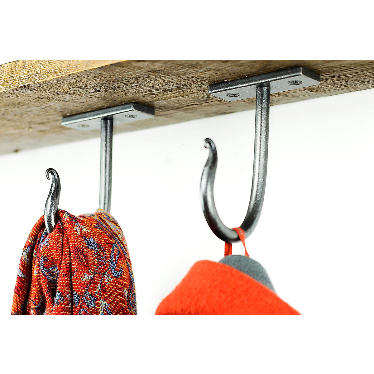 Undermount Classic Style Ceiling Hook | Hand Forged Wrought Iron | Black Dog Ironworks