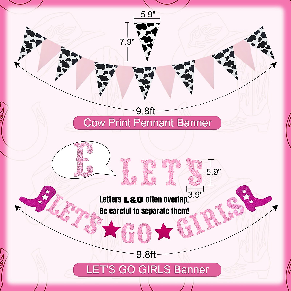 137Pcs Disco Cowgirl Party Decorations, Bachelorette Cowgirl Balloons Hot Pink Disco Ball Balloon Garland Arch Kit Let's Go Girls Banner Western Valentines Day 2000s 90s 80s Birthday Party Supplies