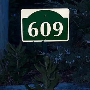 SmartSign 7 x 10 inch Custom House Address Yard Sign with 18 inch Stake (Dome Design), 40 mil Reflective Rustproof Aluminum With UV-Proof Overcoat, Choose Color, Set of 1, Made in USA