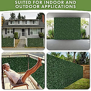 Kitchen Joy Fence Covering Privacy - 136 Sq Ft of Artificial Ivy Privacy Fence Screen, Privacy Fence Panels for Outside - Set of 4 x 50" x 98" Screens