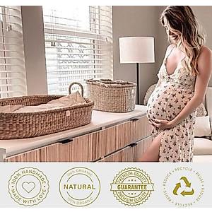 BEBE BASK Premium Nursery Bundle - Matching Baby Changing Basket & Baby Diaper Caddy Organizer - Handmade & Organic