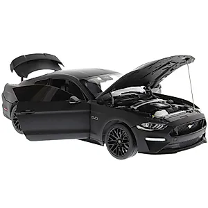 2019 Ford Mustang GT 5.0 Coupe Matt Black 1/18 Diecast Model Car by Diecast Masters 61005