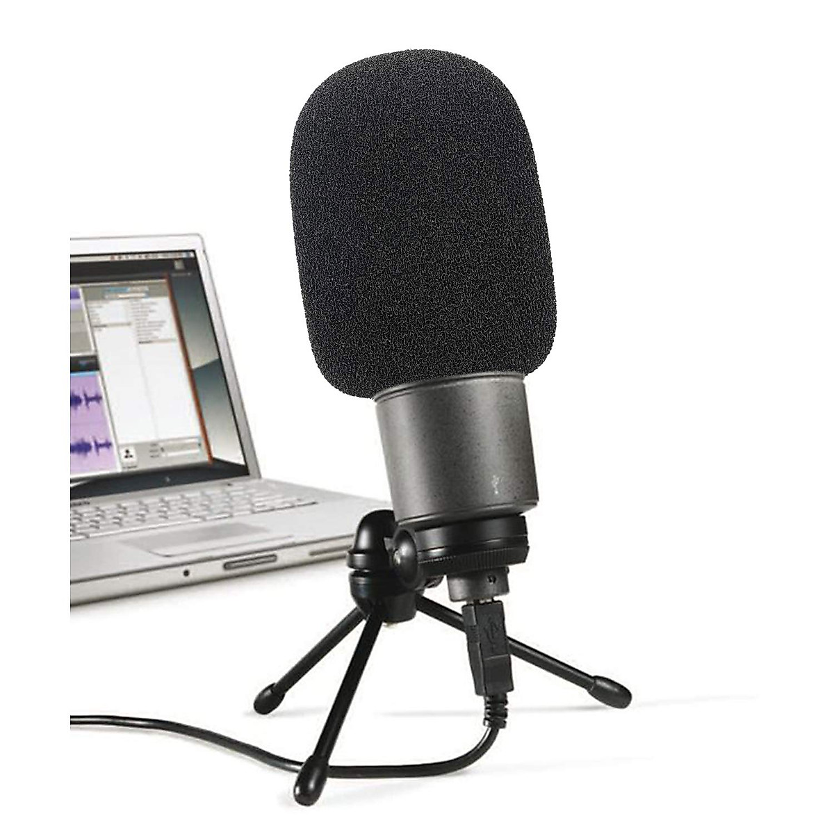 AT2020 Pop Filter Foam Cover - Large Mic Windscreen for AT2020 AT2020USB+ AT2035 Condenser Microphone to Blocks Out Plosives