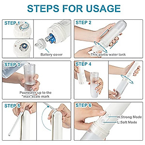 Portable Bidet-Female Personal Hygiene Cleaning Soothing Postnatal Care, Perineum, haemorrhoid Treatment Outdoor Camping, Adjustable Water Pressure Level (White)