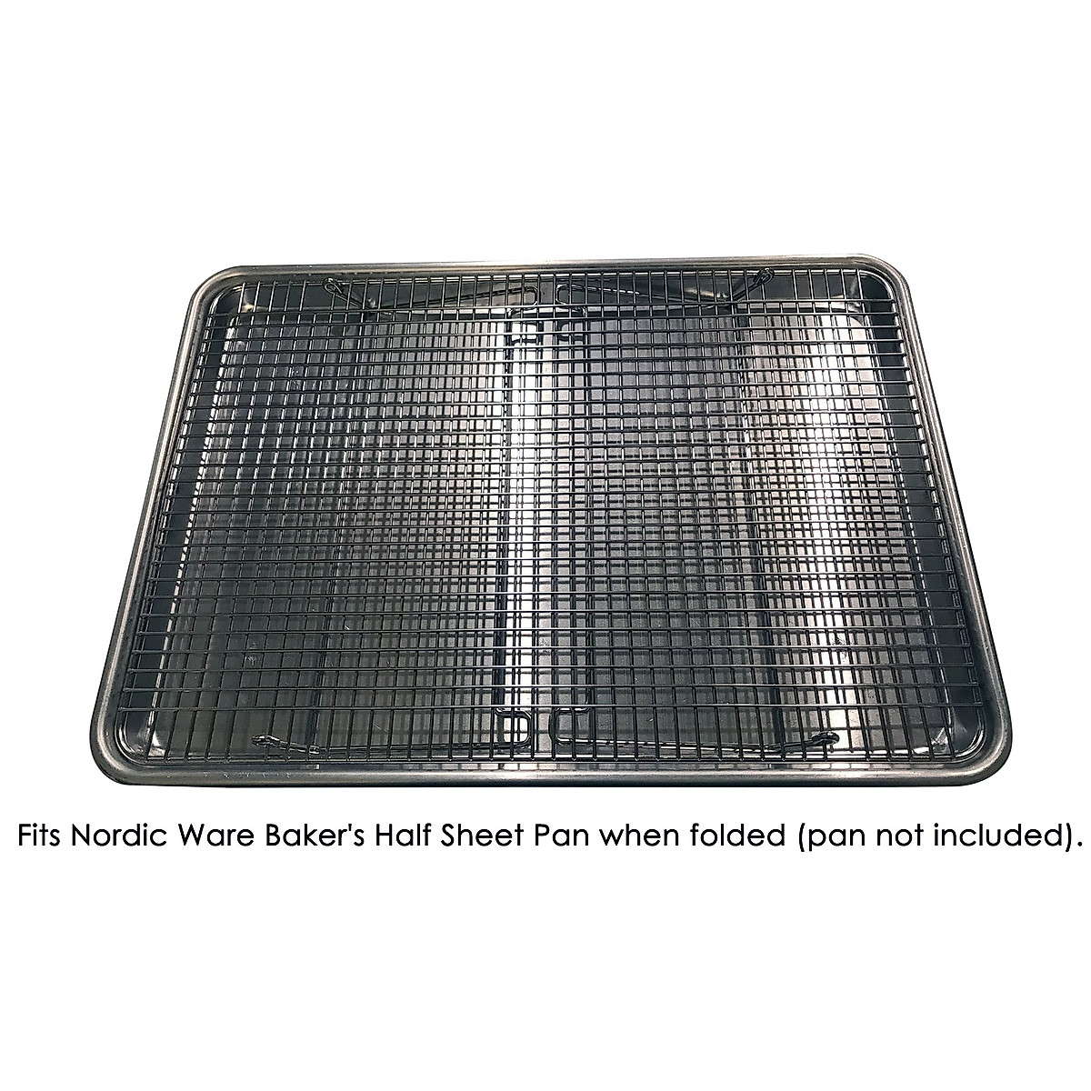 Hamilton Housewares Stackable Stainless Steel Wire Half Sheet Cooling Rack(12"x17") - with Collapsible Folding Legs - For Baking, Cooking, & Grilling - Perfect for Cookies, Muffins, Bread & More