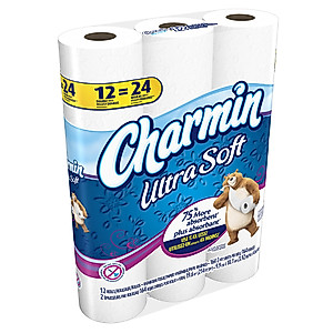 Charmin Ultra Soft Double Roll Toilet Paper, 12 Count