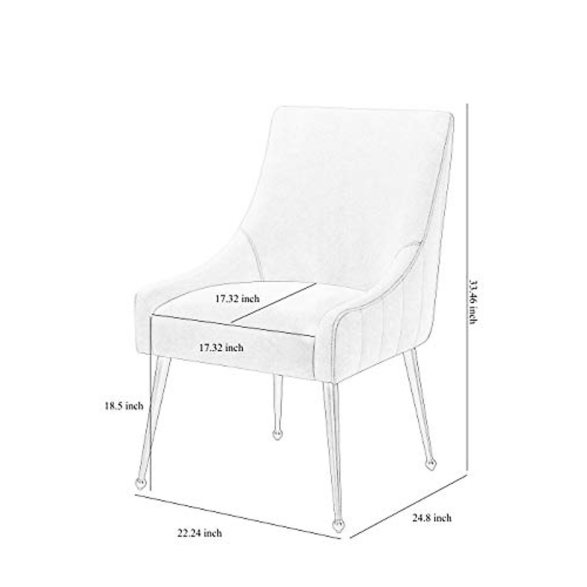 MEXIYA Irina Dining Chair Modern Light Grey Easy Clean Velvet Upholstered Side Chair with Brushed Silver Leg