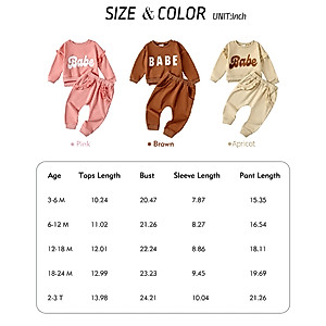 HIGHUZZA 12-18 month girl clothes baby girl clothes toddler girl clothes newborn infant babies fall outfits winter girls sweatshirt baby girls' clothing baby pant set 2 pcs brown