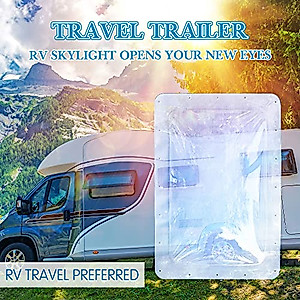 RV Skylight Cover with 22 Screws, Camper Skylight Replacement Kit for Outside Home 14 x 22 Inch ID, 18 x 26 Inch OD, Compatible with SL1422S Skylight Camper Trailer Roof Sunroof (Clear)