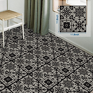 RomDeco 10 Pieces Peel and Stick Flooring, 11.8in X 11.8in Vinyl Flooring for Bathroom