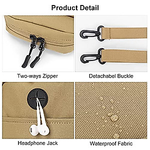 PAUBACK Khaki Man Purse Small Crossbody Bag for Mens, Travel Passport Wallet Bag for Men for Cell Phone, Small Neck Pouch Side Shoulder Bag for Men, Man Crossbody Handbag Purse Satchel Bags