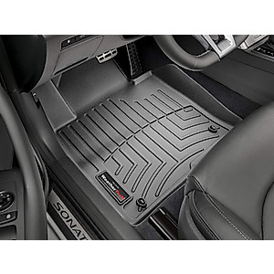 WeatherTech Custom Fit FloorLiners for Sonata, Sonata Hybrid, Sonata Plug-in Hybrid, Optima - 1st Row (446661), Black