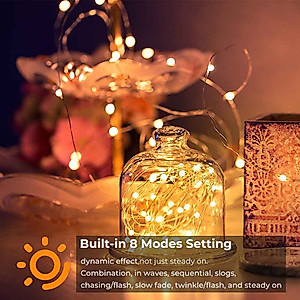 Twinkle Fairy Lights Indoor,66ft 200LED String Lights with USB Plug in,Decorative Lights for Boho Aesthetic, Room Decor Teen Girls, Christmas Tree Wedding Party Bedroom Lights, Warm White