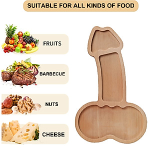 Funny Aperitif Board,Solid Wood Charcuterie Platter and Cheese Board,Novelty Kitchen Cutlery Wine Fruit Meat Cheese Platter,Ideal Bachelor Party Housewarming Bachelor Party and Gag Gift(15.8" Left)