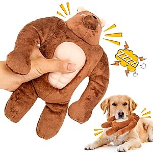 TonyEst Dog Toys, Squeaky Dog Toys for Puppies, Small, Medium and Large Dogs, Durable Plush Dog Toys for Teething and Boredom, Interestingly Dog Toys Bear to Keep Them Busy