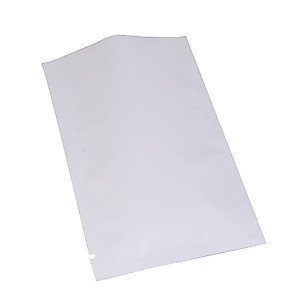 100x Premium White Mylar Foil Open Top Pouch for Powder Spice Snack Storage Bags (8cm x12cm)