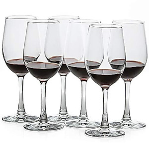 UMI UMIZILI 12 Ounce - Set of 6, All-Purpose Classic Durable Red/White Wine Glasses