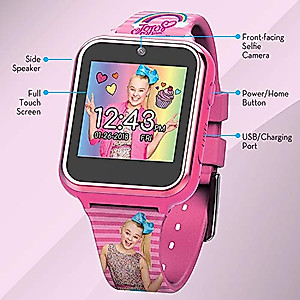 Accutime Kids Nickelodeon JoJo Siwa Educational Learning Touchscreen Smart Watch Toy for Girls, Boys, Toddlers - Selfie Cam, Learning Games, Alarm, Calculator, Pedometer & More (Model: JOJ4128AZ)