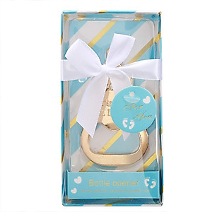 16 Pack Baby Shower Party Favors Botttle Opener for Guest,Baby Shower Souvenir Baby Shower Favors for Boy Bottle Opener for Birthday Keepsake Creative Party Decoration (Blue, 16)