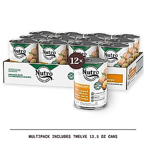 NUTRO PREMIUM LOAF Adult Natural Grain Free Wet Dog Food Slow Cooked Chicken, Potato, Carrot & Pea Recipe, 12.5 oz. Cans (Pack of 12)
