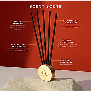 Glasshouse Fragrances Kyoto in Bloom & Lost in Amalfi Scent Scene Duo, Refillable Liquidless Diffuser + 10 Stems, Perfume Scented Home Decor, Camellia & Lotus + Sea Scent