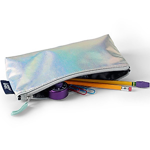 Lands' End Pencil Pouch Metallic Opal 8.5" x 3.75"
