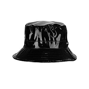C.C Women's All Season Foldable Waterproof Rain Bucket Hat, Black