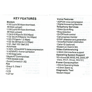 USB 56K External Dial Up Fax Data Modem Windows 10 / 8 / 7 / XP / Vista