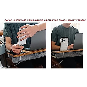 Lap Desk, Laptop Lap Desk with Cushion Made with Premium Acacia Wood. Lap Desk for Laptop Fits 14” to 17” Laptops. Bed Desk, Laptop Desk, Lapdesk for Laptop for Home Office Laptop Lap Desks Hazelteck