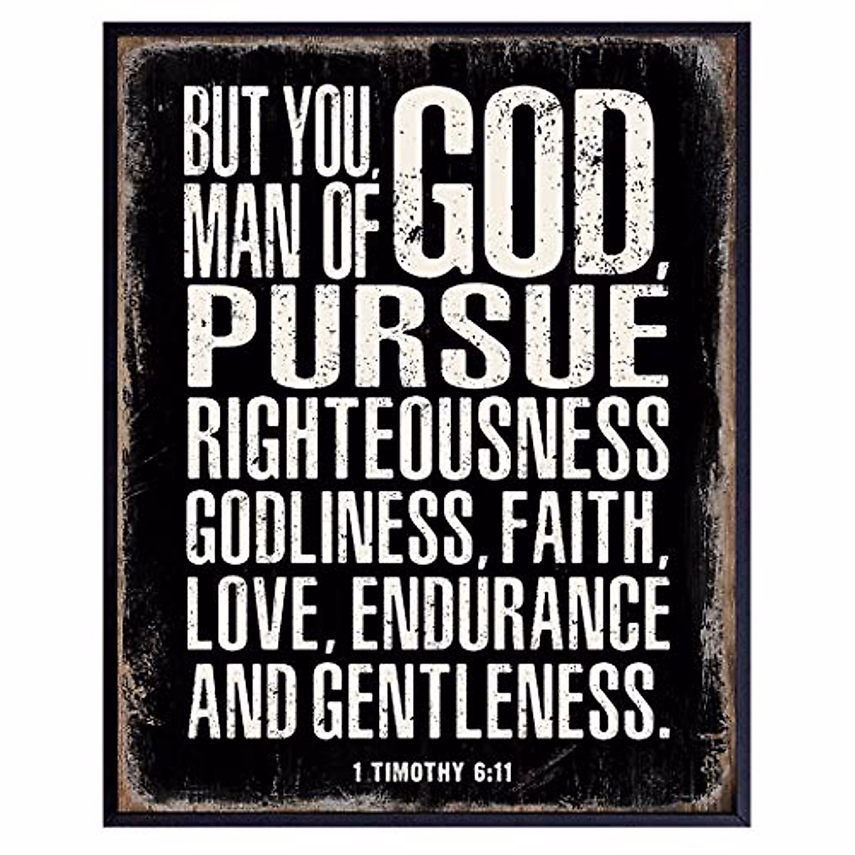Christian Gifts for Men - Religious Gifts for Men - Catholic Gifts for Men - Religious Wall Decor - Masculine Christianity - God Wall Decor - 1&2 Timothy - Scripture Bible Verse Wall Art Decorations