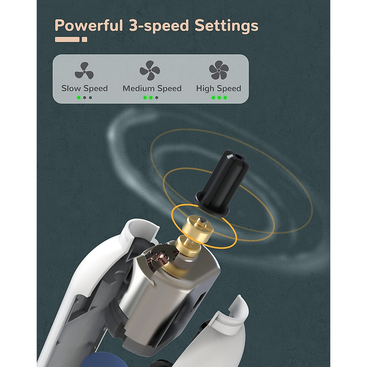 Milk Frother Handheld, USB Rechargeable Milk Foam Maker with 3 Stainless Whisks, Mini Blender Mixer 3 Speeds Adjustable for Coffee, Latte, Cappuccino, Matcha, Hot Chocolate, Egg, White