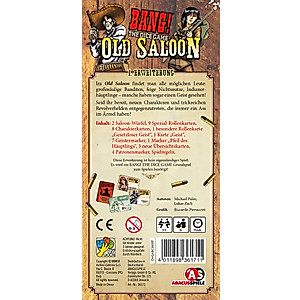 Abacus Games 36171, Bang! The Dice Game. Extension Old Saloon, dice Game.