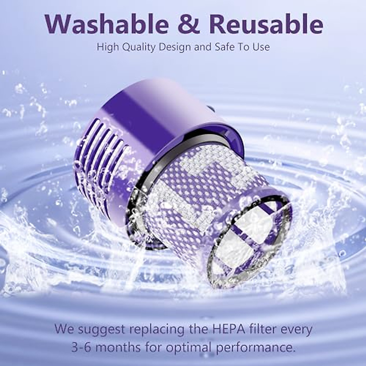 Funmit V10 Filters Replacement for Dyson V10 Cyclone Series, V10 Absolute, V10 Animal, V10 Total Clean, V10 Motorhead, SV12 Vacuum Cleaner, Replaces Part # 969082-01, 2 Pack