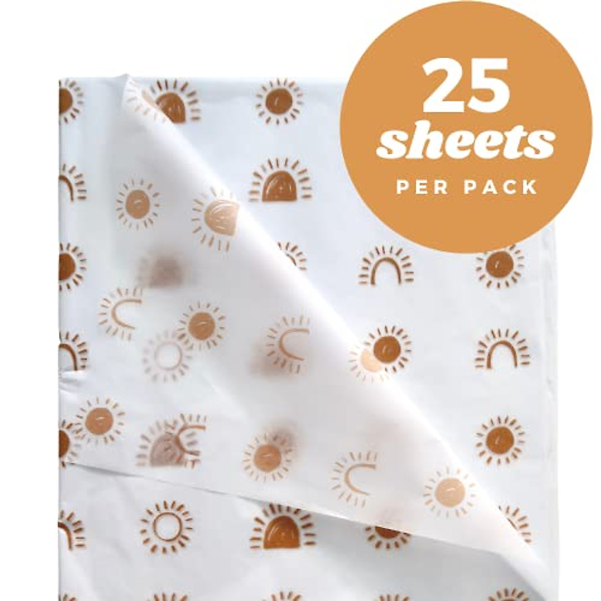 Lain & Lou Easter Tissue Paper for Packaging (25 Pack) Sunshine Boho Tissue Paper - Bulk Pastel Tissue Paper for Packaging Small Business - Boho Wrapping Paper - Orange Tissue Paper for Gift Bags