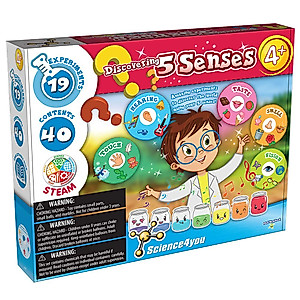 PlayMonster Science4you - 5 Senses - 19 Engaging Experiments for Children to Explore Their World - Fun, Education Activity for Kids Ages 4+