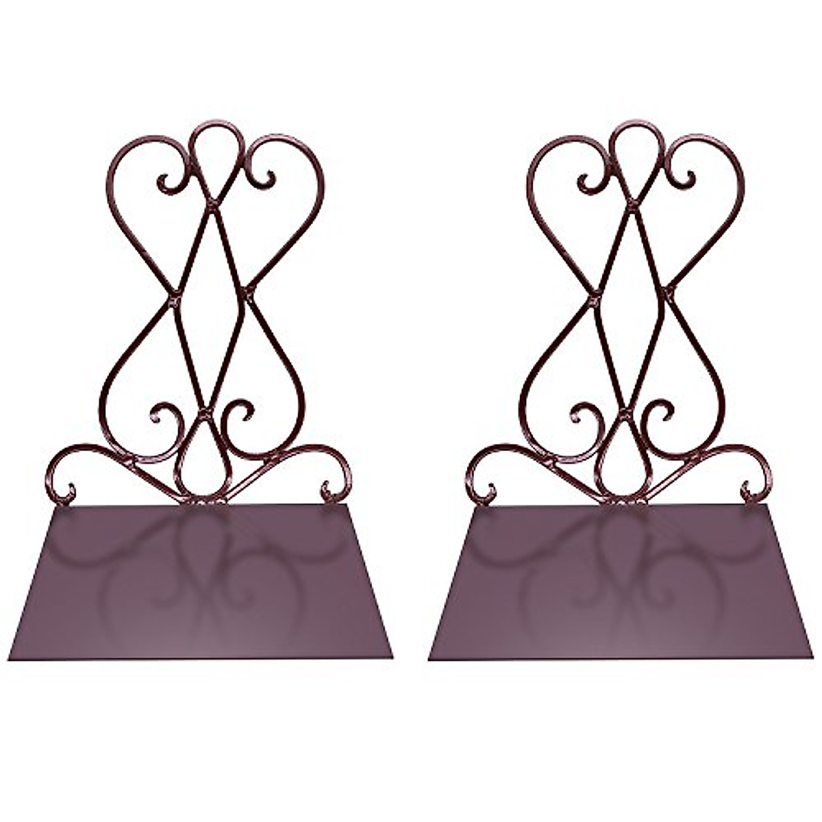 Anwenk Vintage Bookends Book Ends Bronze Heavy Duty Book Holders Long Base Luxury Art Retro Antique Style, w/Felt Pads to Protect Bookshelf Bookcase, Bronze