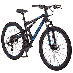 Schwinn S29 Mens and Womens Mountain Bike, 29-Inch Wheels, 21-Speed, 20-Inch Aluminum Frame, Dual-Suspension, Mechanical Disc Brakes, Matte Black