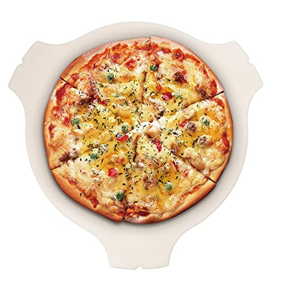 Quantfire Ceramic Plate Setter for Large Big Green Egg Accessories, Heat Deflector, Ceramic Fluted Pizza Stone for Other 18" Kamado Grill(No Elevated Feet)