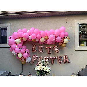 LaVenty LET'S PAR TEA Balloons Tea Party Birthday Banner Tea Party Decorations Lets Par-Tea Party Decor Par Tea Baby Shower Par Tea First Birthday Decoration Flower Garland (Floral Banner)