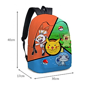 MULINSEN Cartoon Backpack Set 15.7inch Anime 2PCS Backpack for Travel Bag With Pencil Case