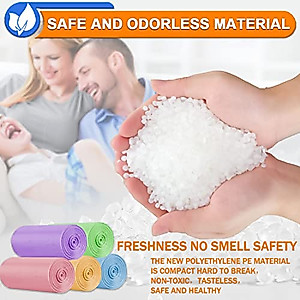 1.5 Gallon Trash Bags Small Bathroom Garbage Bags, Unscented Wastebasket Liners, Strong Kitchen Garbage Bags Colorful Bin Bags for Office, Bedroom,Living Room (5Liter, 120 Counts)