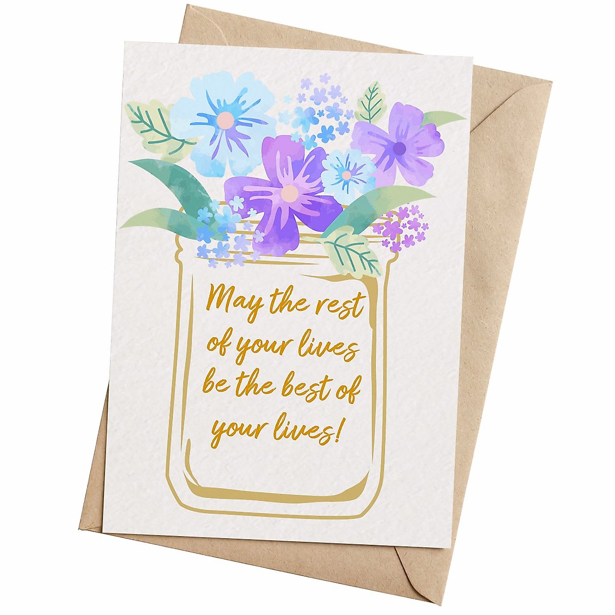 TRIDECOR Wedding Card, Bridal Shower Card, Engagement Card with Sweet Quote, Mr & Mrs Card - Folded 5"x7" with Envelope, Sticker to Seal - Sweet Card for Him, Her, Men, Women