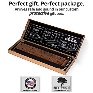 Durable Vinyl Record Storage Holder for 75 LPs, Solid Walnut Vinyl Record Stand with Built-in Now Playing Display, Sleek Vinyl Record Holder & Display for Albums