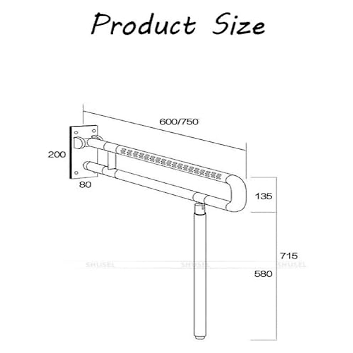 Grab Bar Bathroom Grab Bars Handle Safety Support Hand Rails Elderly Pregnant Women with Disabilities Safety Non-Slip Barrier-Free Handrails for Bathtubs Toilets Bathrooms Kitchens