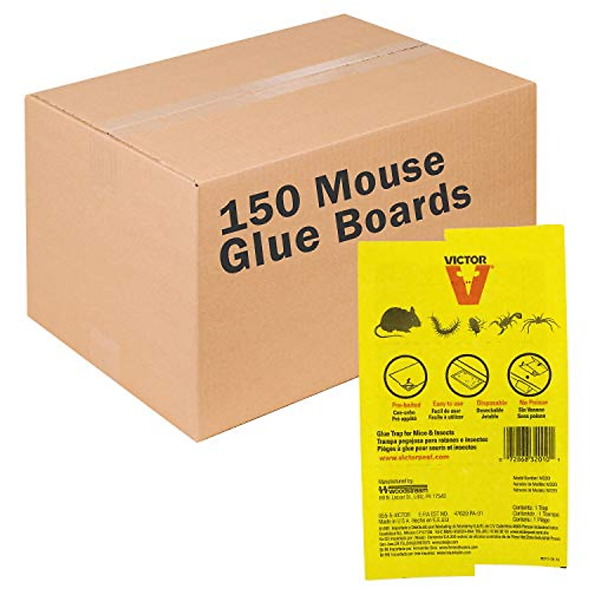 Victor M320 Professional Glue Boards for Insect and Rodent monitoring - 150 Glue Boards